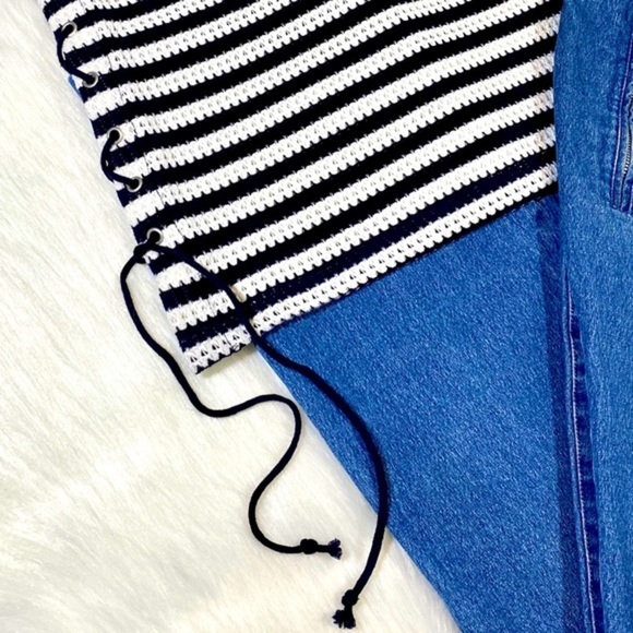 Buckle | Tops | Laceup Cutout Tank Top Lace Up Sides Knit Striped ...